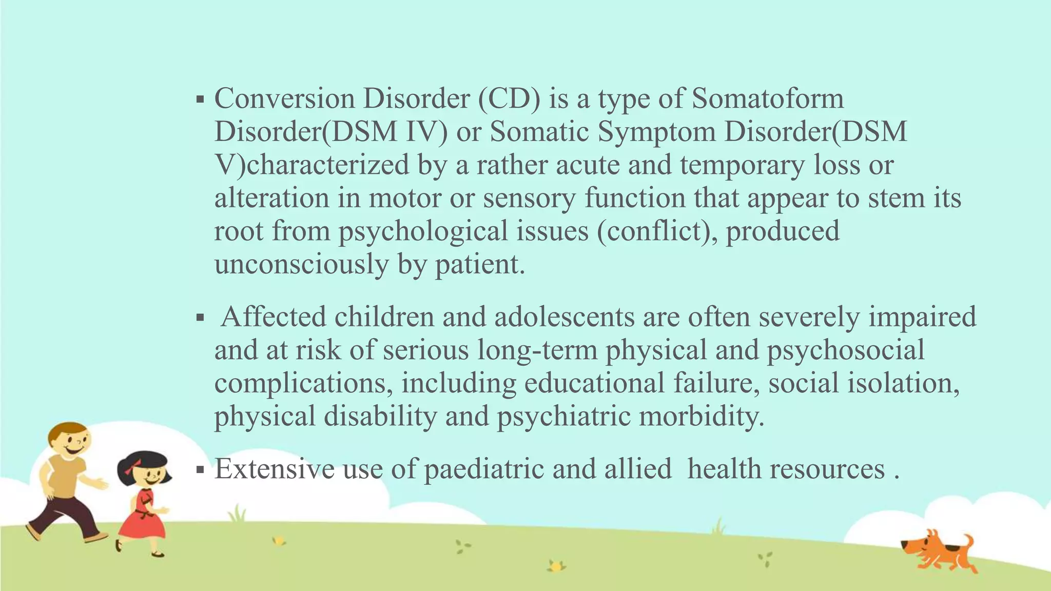 Conversion disorder in children | PPTX