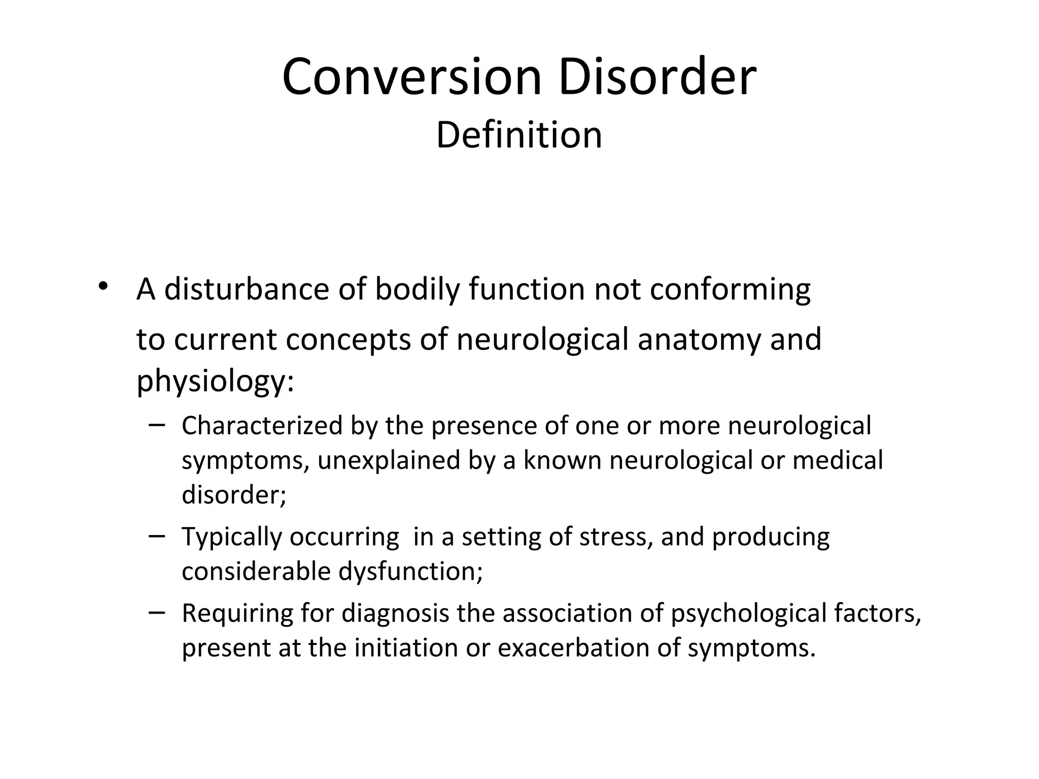 Conversion disorder power point | PPT