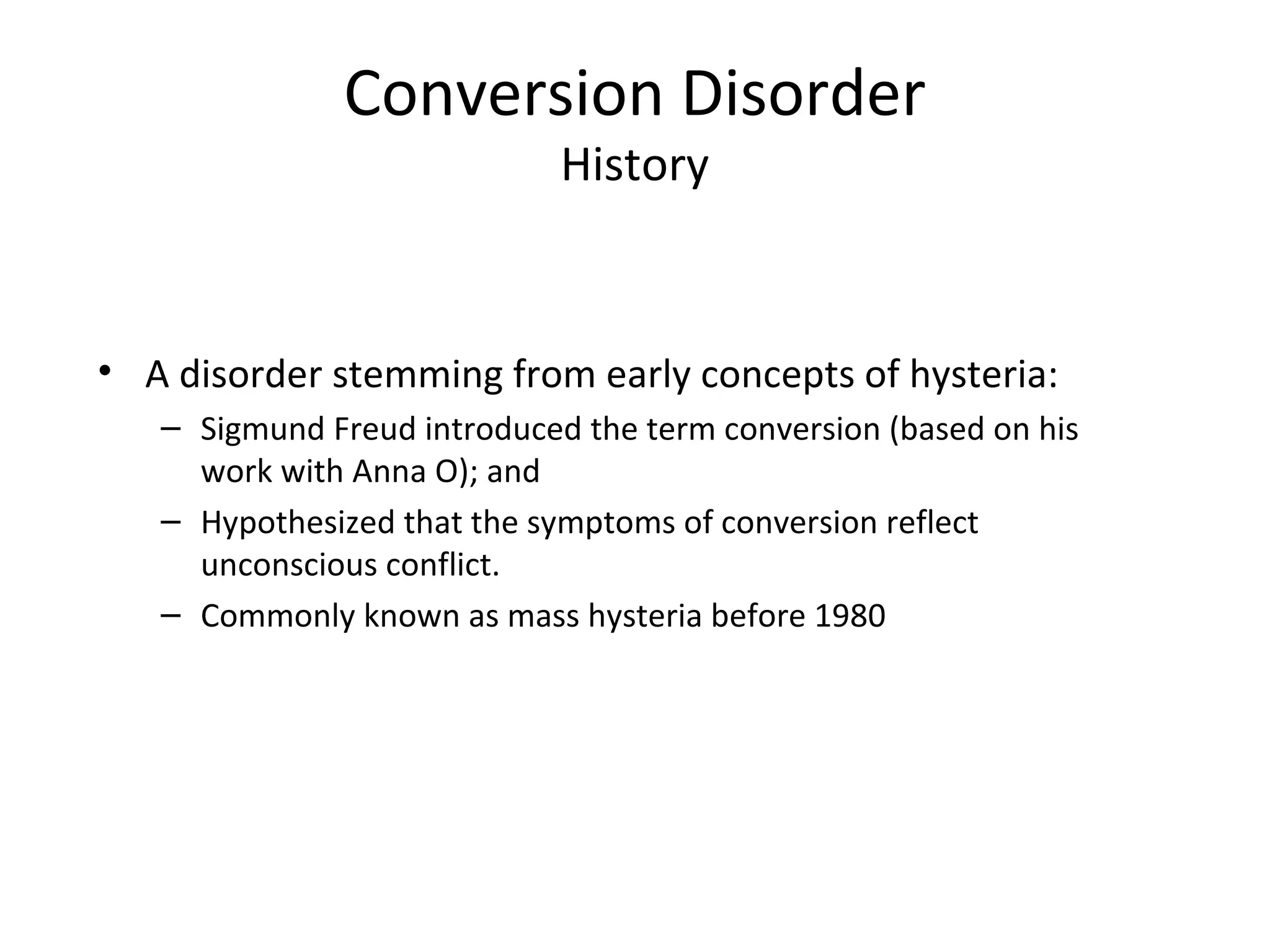 Conversion disorder power point | PPT