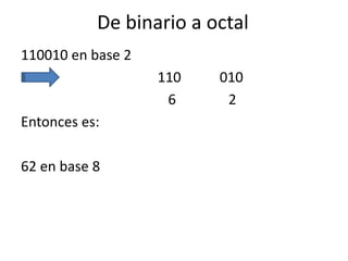 Conversiones con numeros octales | PPTX