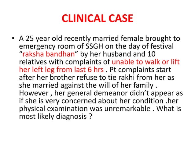 Conversion hysteria | PPTX | Brain and Nervous System Disorders ...