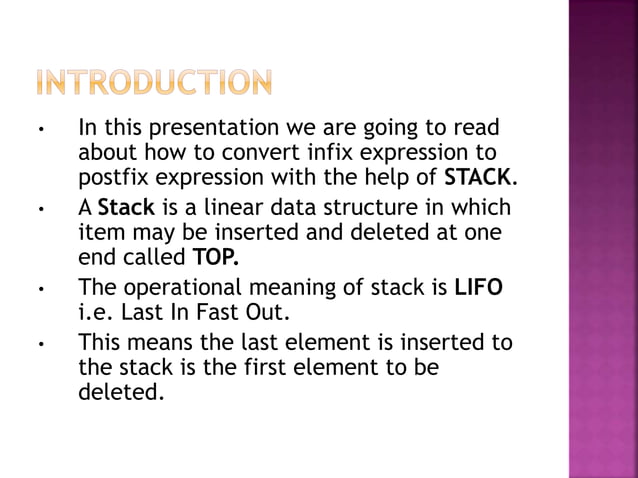 Infix-Postfix expression conversion | PPTX