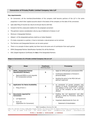 Conversion Into Llp In India | PDF