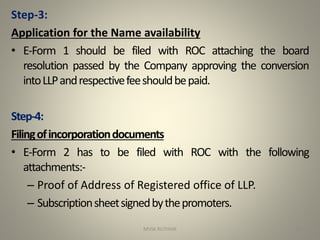 Conversion of company into llp | PPTX