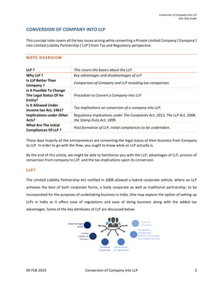Conversion of Company into LLP | PDF