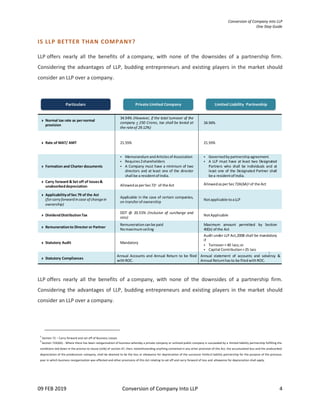 Conversion of Company into LLP | PDF