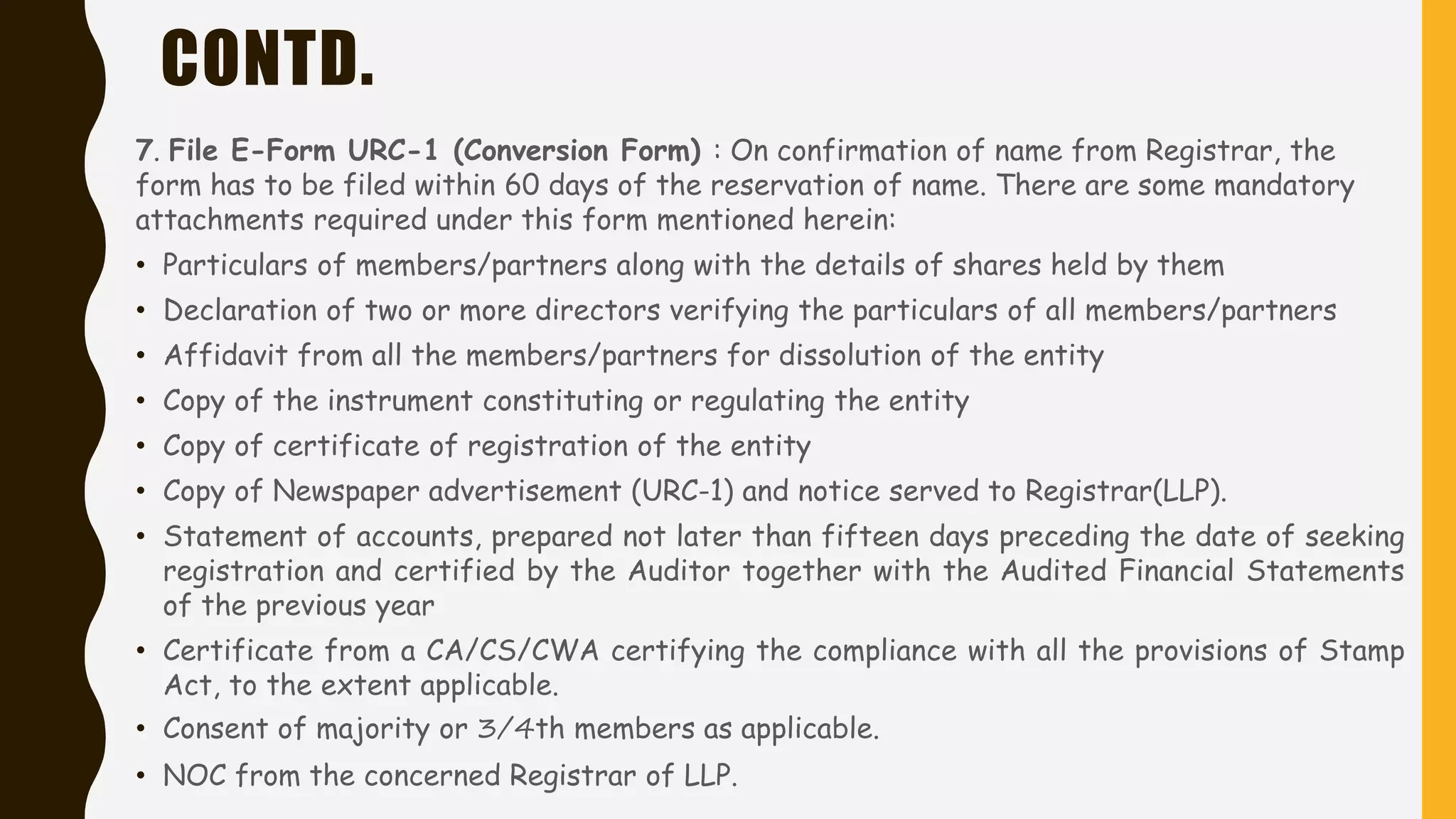 Conversion of Firm/LLP to Company | PPTX