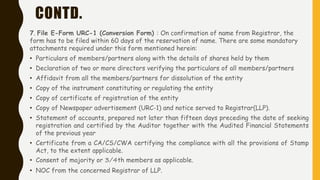 Conversion of Firm/LLP to Company | PPTX