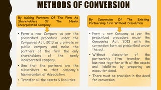 Conversion of Firm/LLP to Company | PPTX