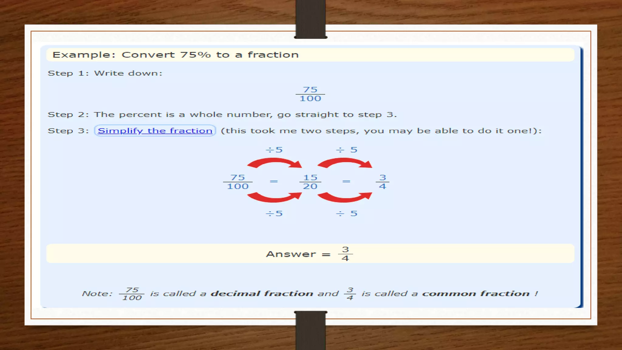 Conversion of fraction, decimal and percentage | PPTX