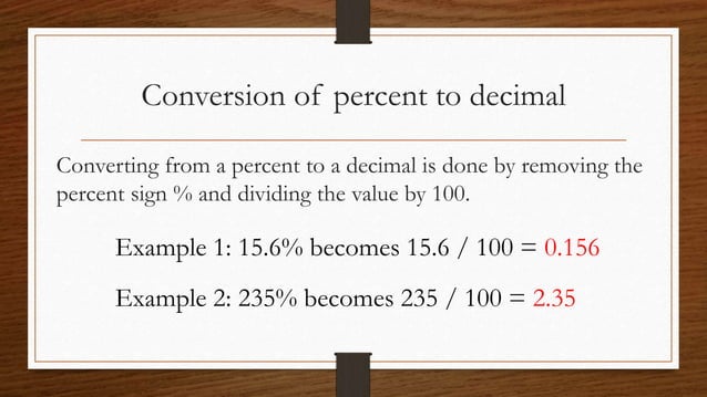 Conversion of fraction, decimal and percentage | PPTX | Science