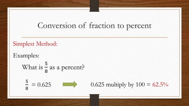 Conversion of fraction, decimal and percentage | PPTX | Science