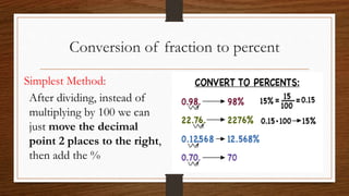 Conversion of fraction, decimal and percentage | PPTX