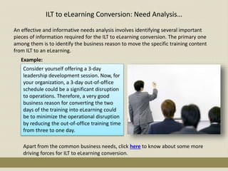 Conversion of an ILT into eLearning | PPTX