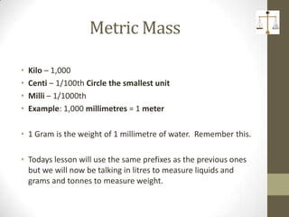 Teaching conversion of metric units | PPTX