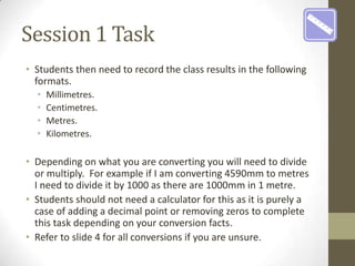 Teaching conversion of metric units | PPTX