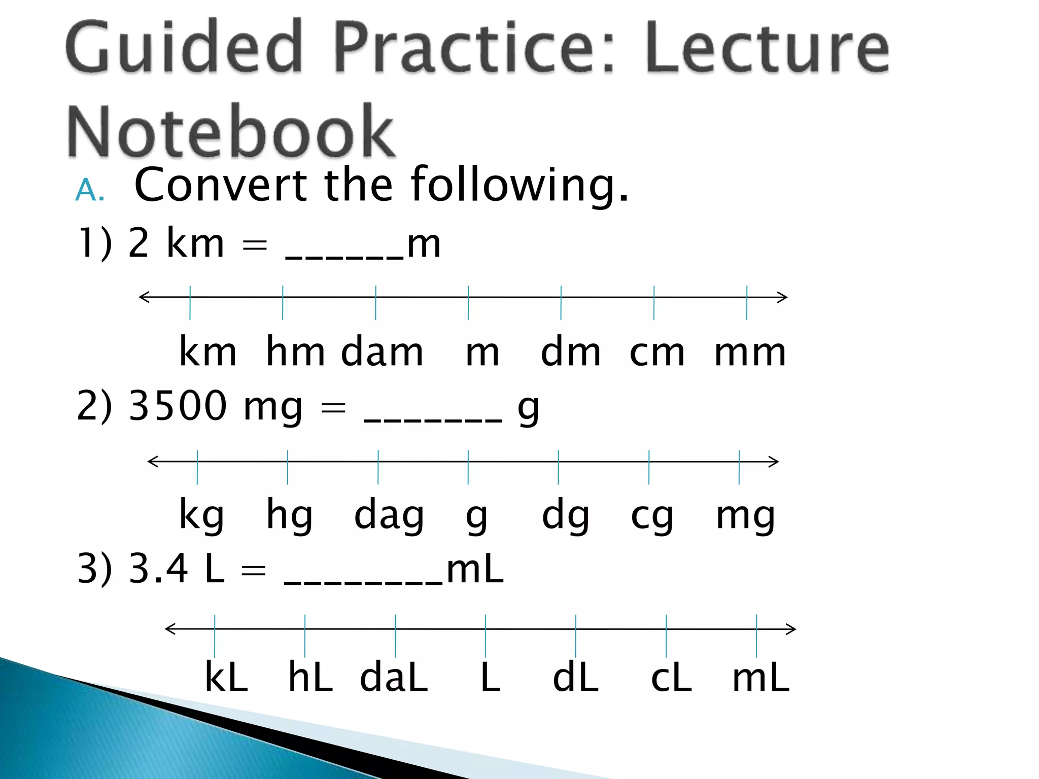 Conversion of metric units | PPTX