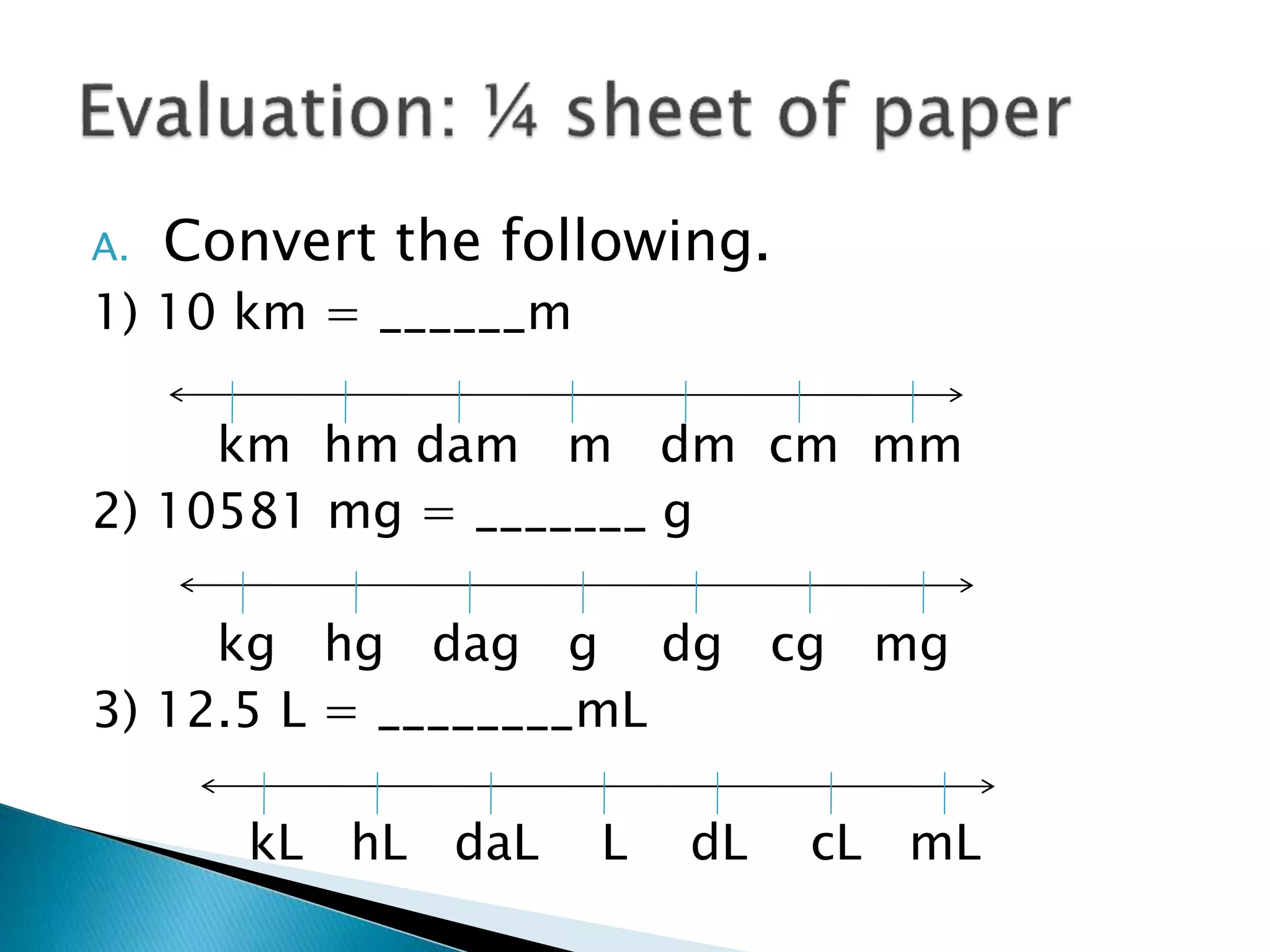 Conversion Of Metric Units PPTX