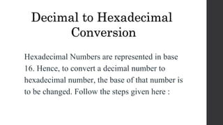 Conversion of Number Systems | PPTX