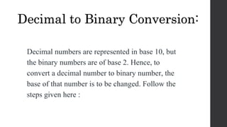 Conversion of Number Systems | PPTX