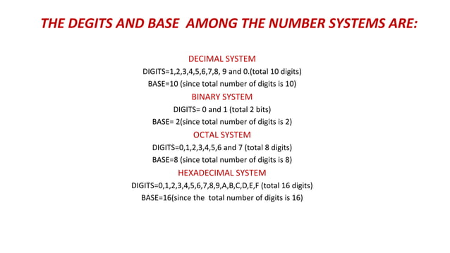 Conversion of number system with base concept | PPT