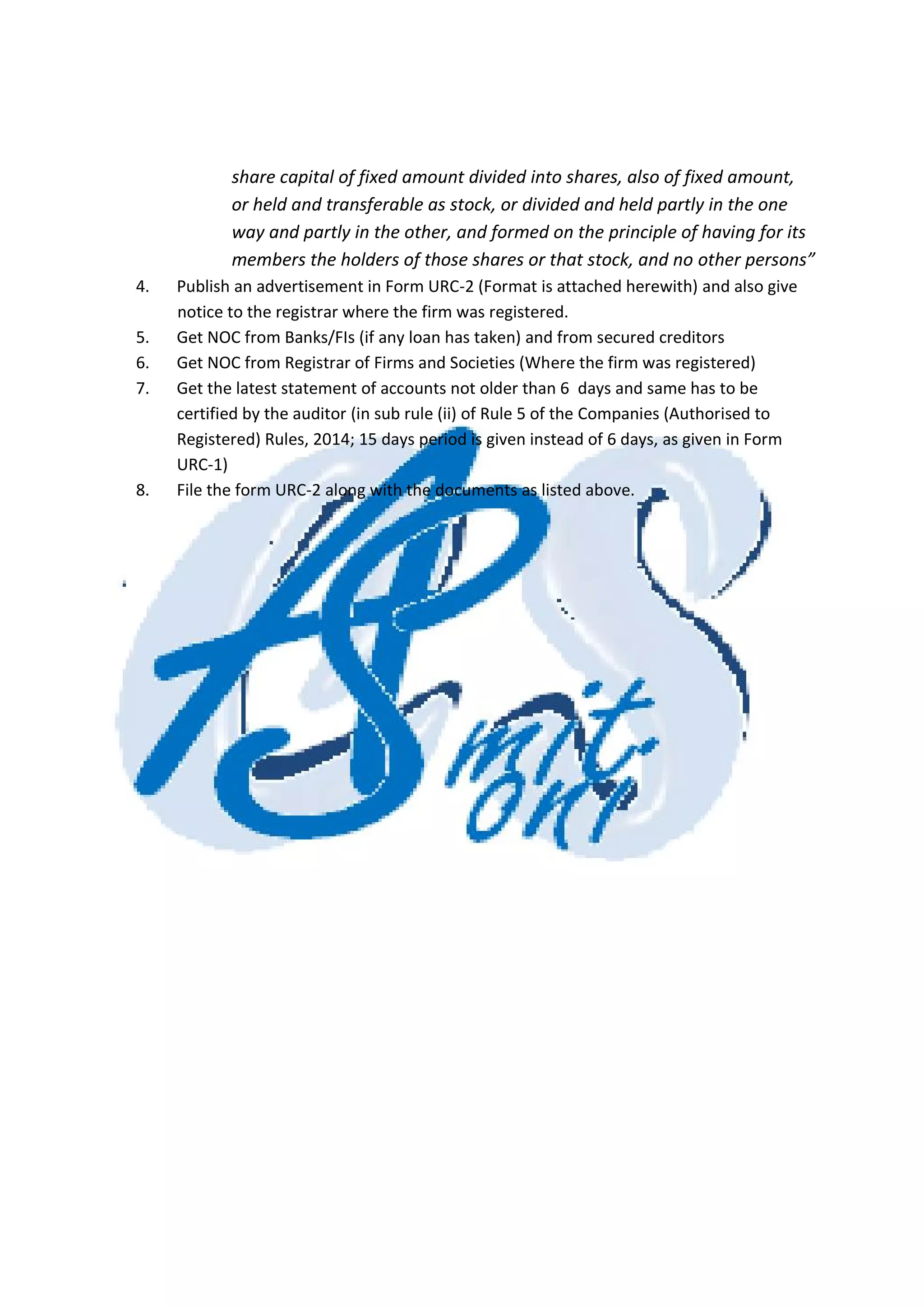 Conversion of partnership firm in to limited company | PDF