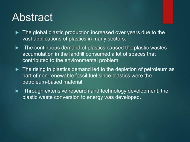 Conversion of plastic into fuel | PPTX