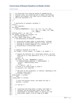 Conversion of Roman Numbers to Hindu-Arabic | DOCX
