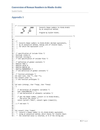 Conversion of Roman Numbers to Hindu-Arabic | DOCX