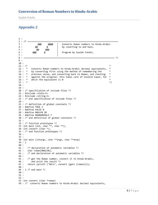 Conversion of Roman Numbers to Hindu-Arabic | DOCX