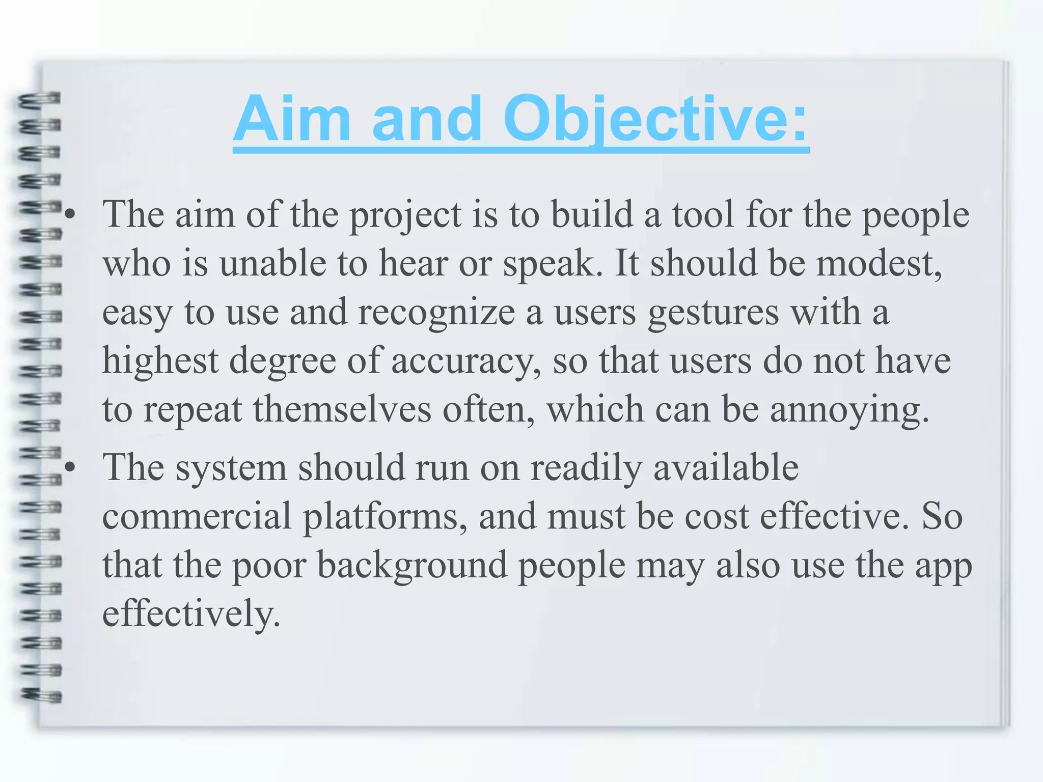 Conversion of sign language to speech using kinect | PPT