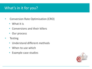 Conversion Rate Optimisation and the art of Testing | PPT