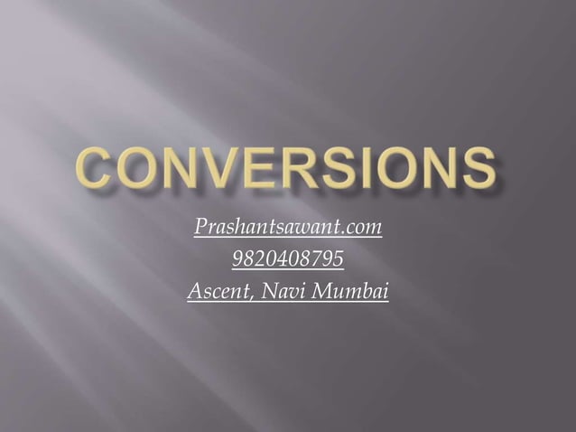 Conversions "Visitors to Members" BNI by Prashant Sawant | PPT