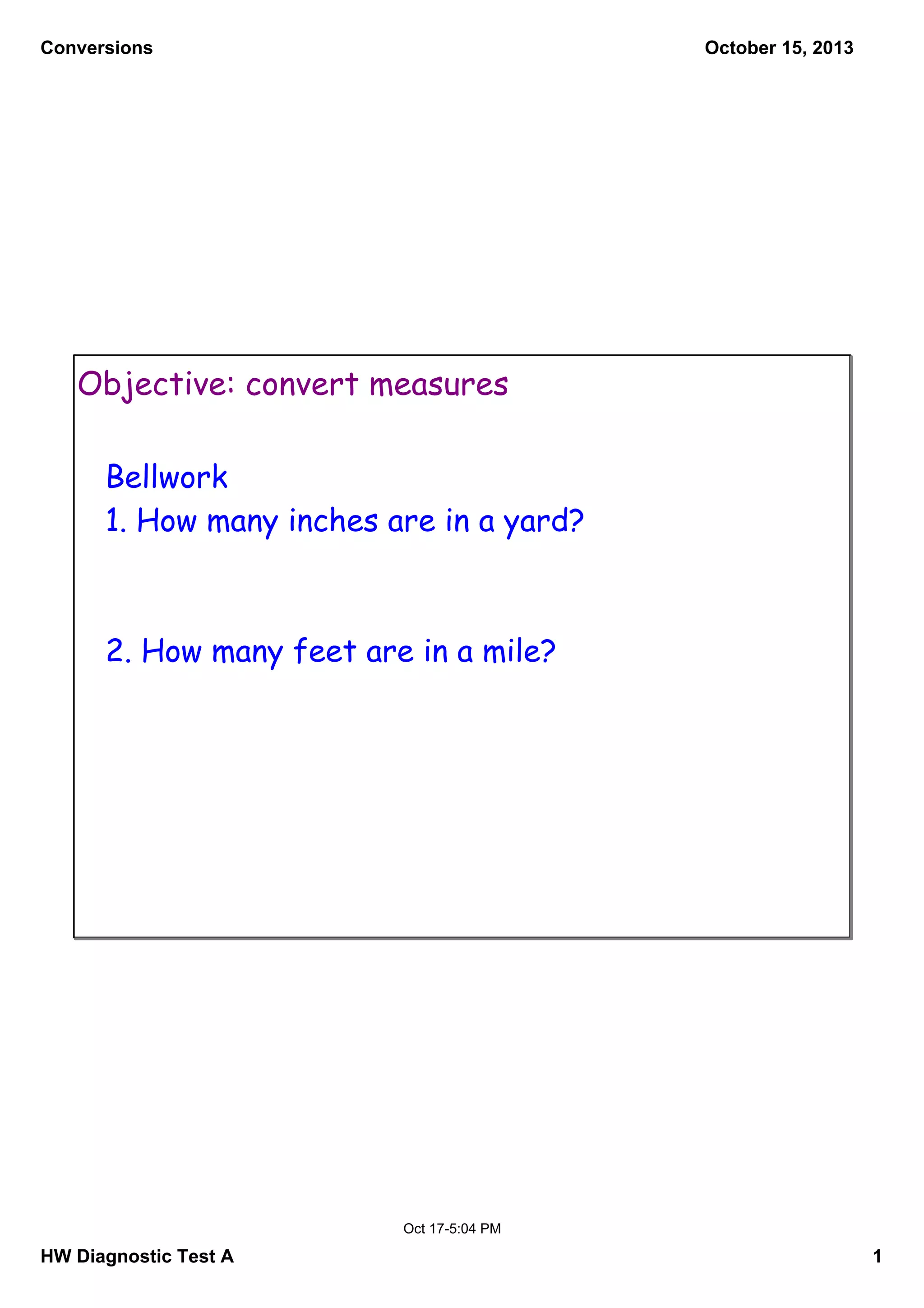 Conversions notes | PDF