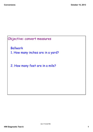 Conversions notes | PDF