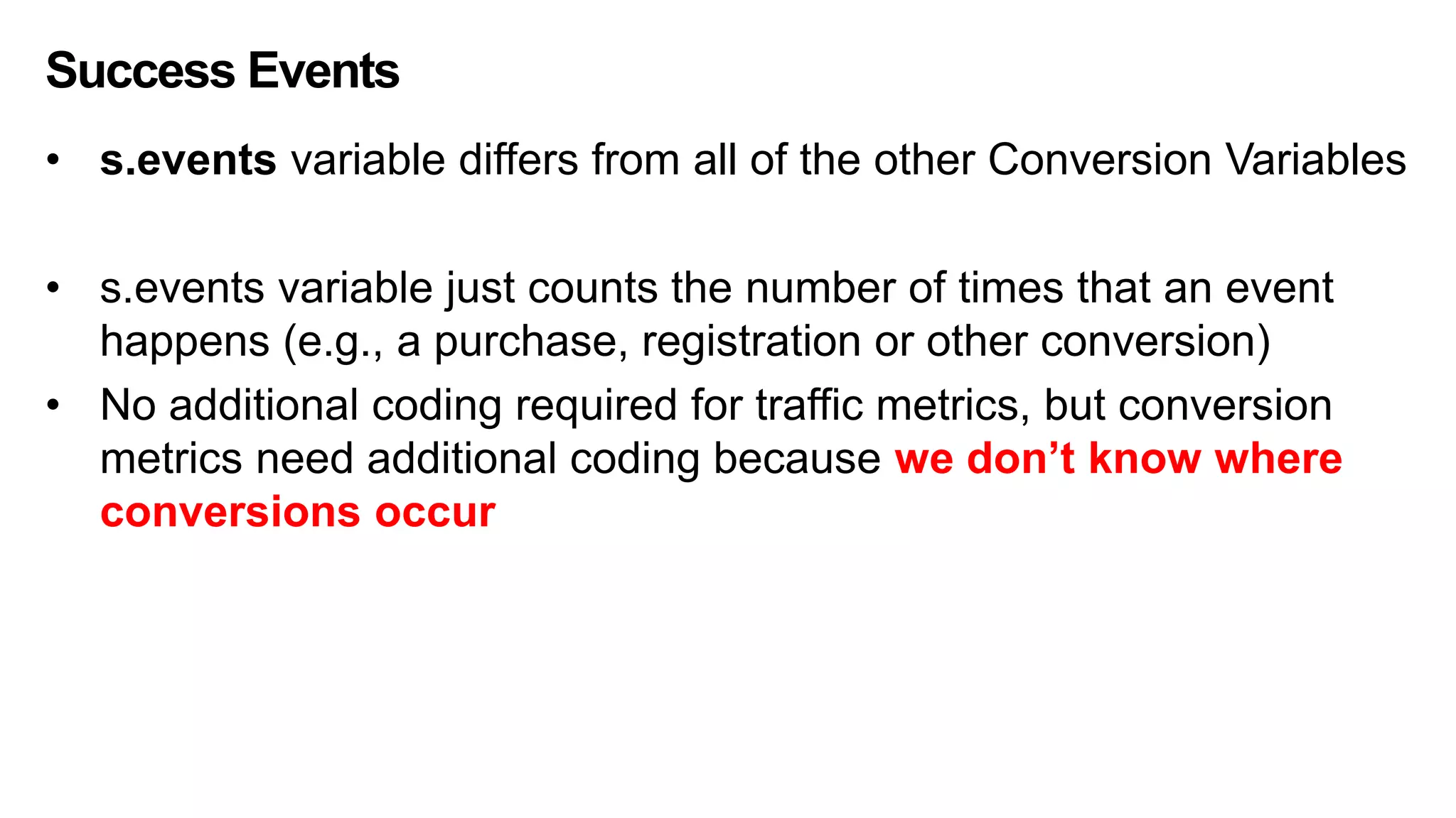 Learn Adobe analytics basics - Conversion variables | PDF