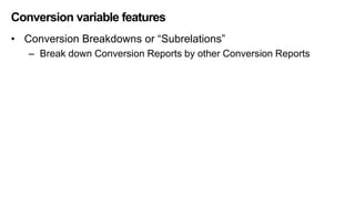 Learn Adobe analytics basics - Conversion variables | PDF