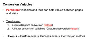 Learn Adobe analytics basics - Conversion variables | PDF