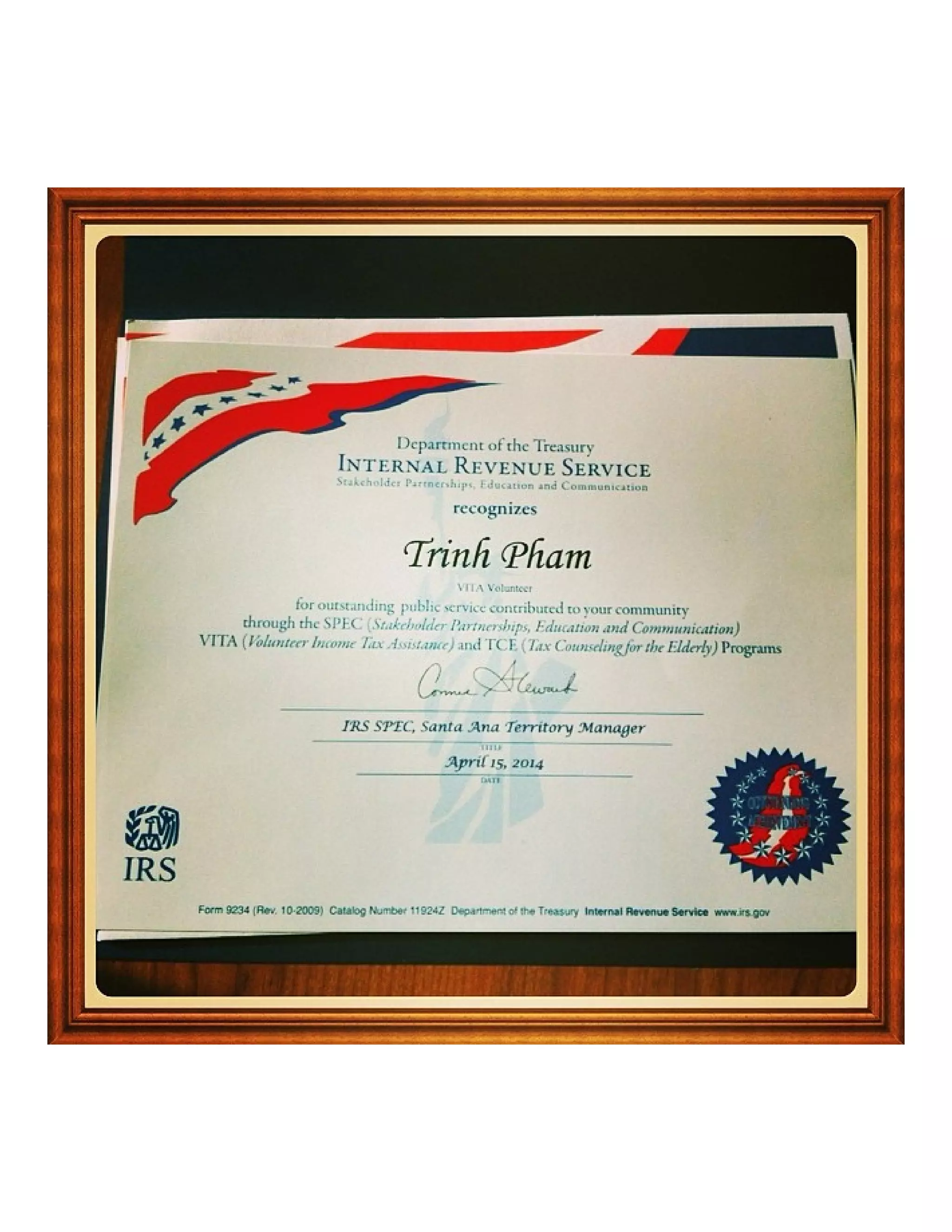 Sky Pham Recognition by IRS | PDF