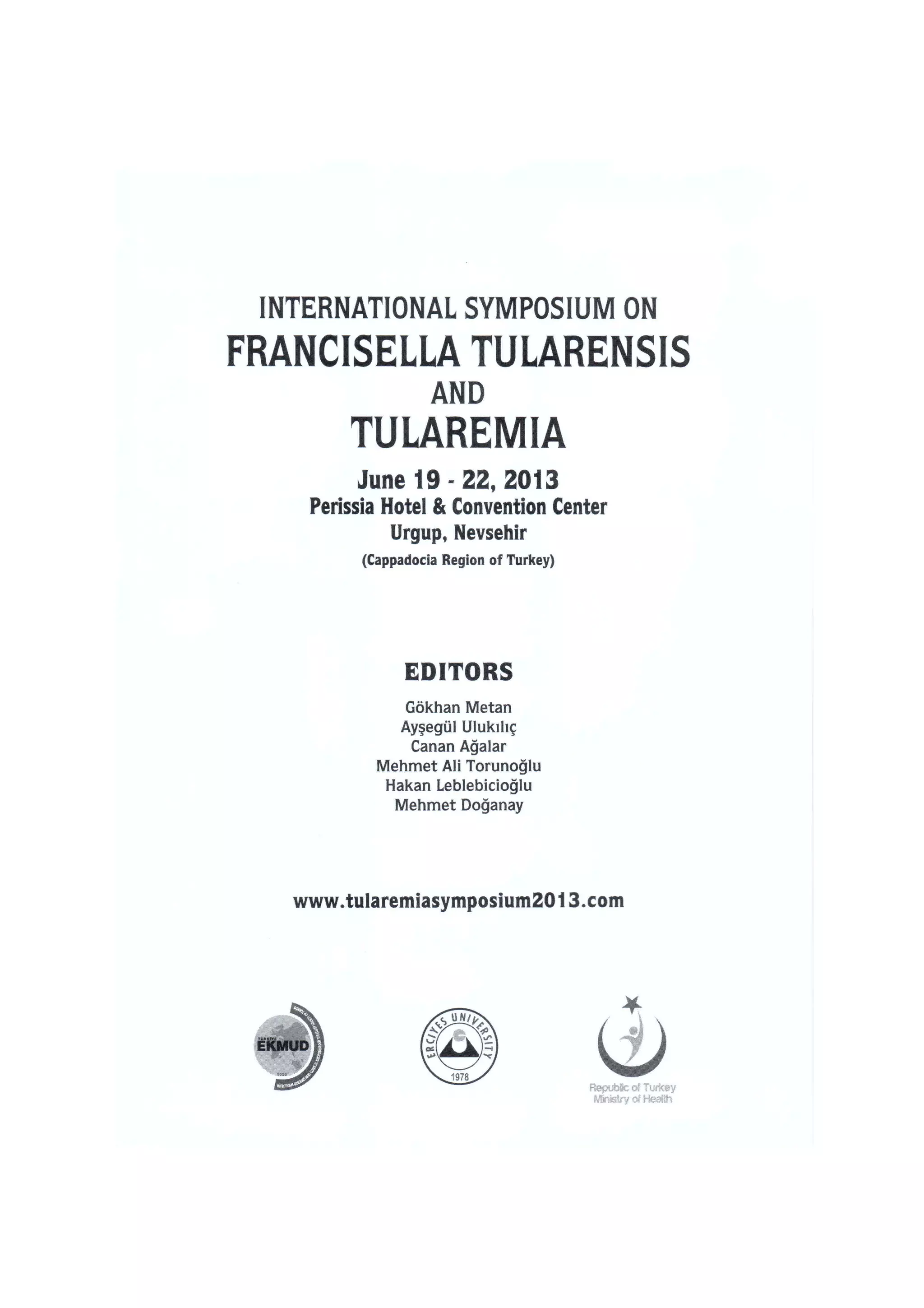 Developing and evaluation of standard case definition for tularemia in ...