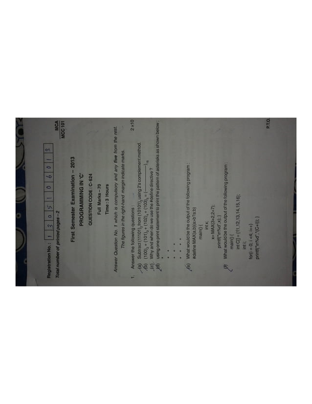 BPUT MCA First sem 2013 | PDF