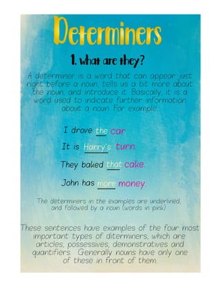 Determiners - English Grammar II | PDF