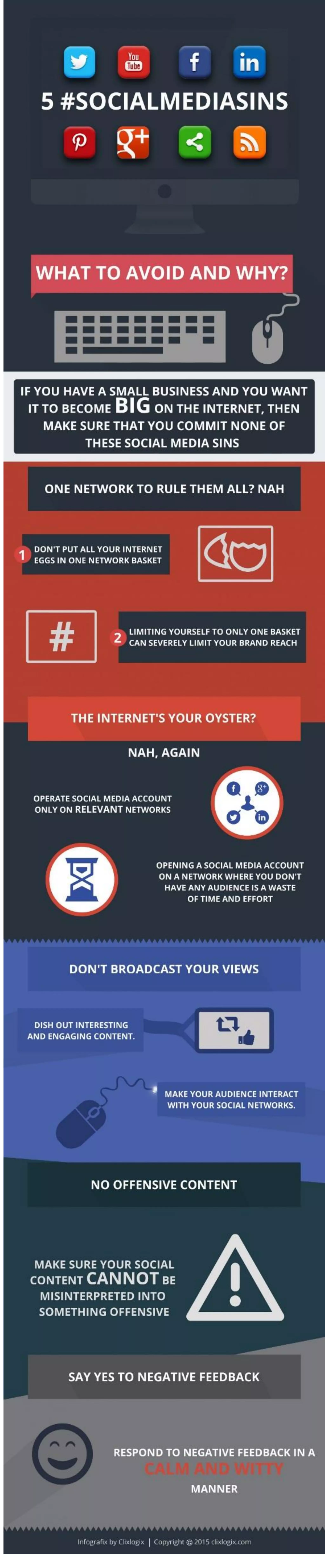 Infographic - Social Media Sins | PDF