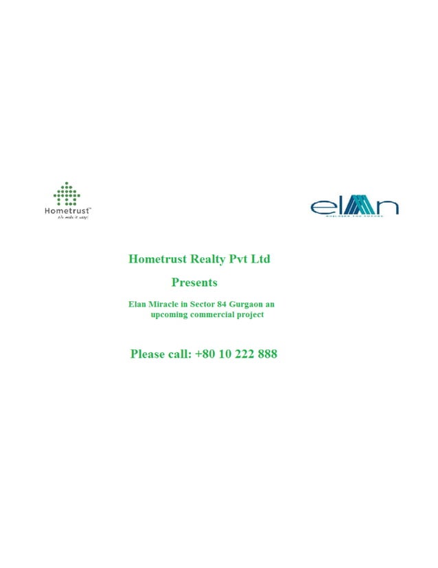Elan Miracle Sector 84 Gurgaon | PDF
