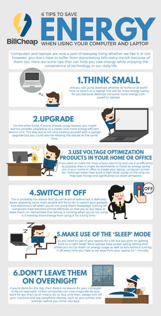6 Tips To Save Energy When Using Your Computer And Laptop | PDF