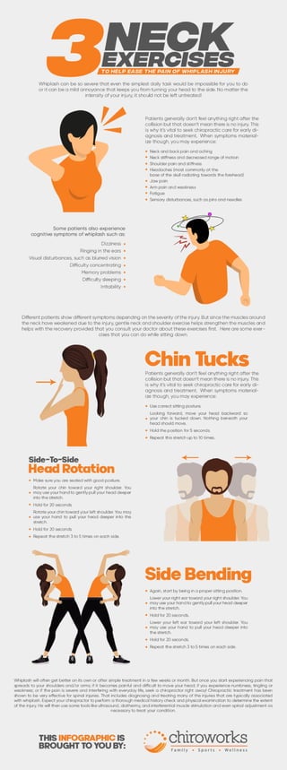 3 Neck Exercises To Help Ease The Pain Of Whiplash Injury | PDF