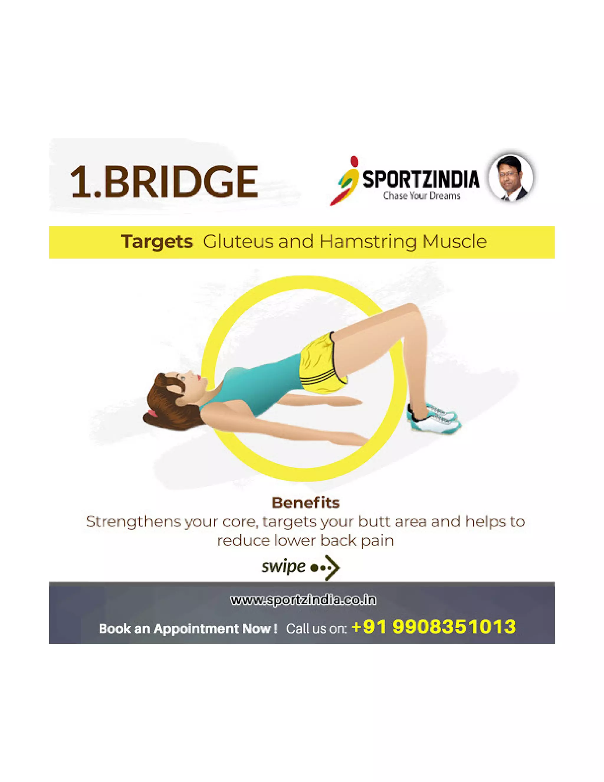 1) Bridge Targets Gluteus and Hamstring Muscle | PDF