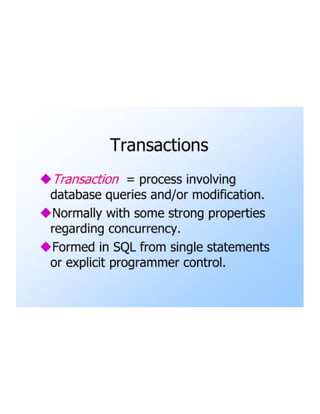 Transactions in DBMS | PDF