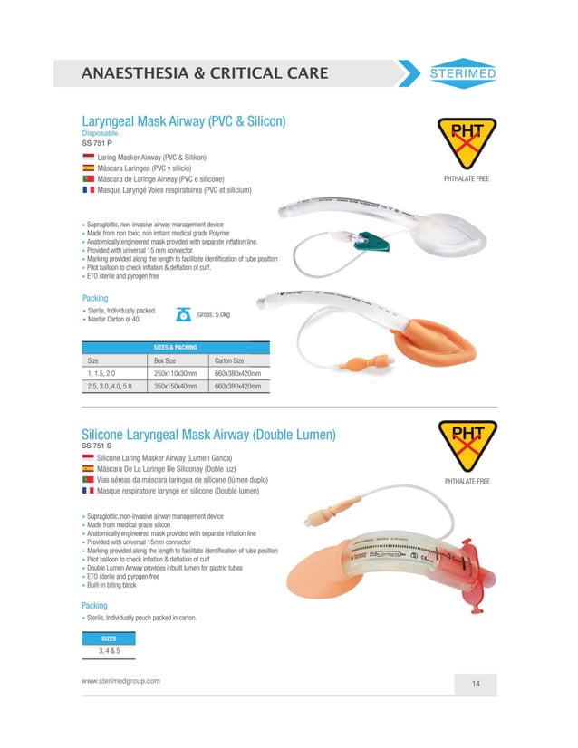 Silicone Laryngeal Mask Airway (Double Lumen) | PDF