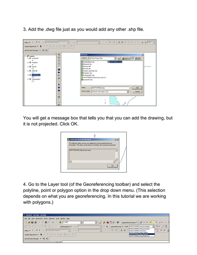 Convert An Auto Cad File To A Shapefile And Georeferencing Pdf